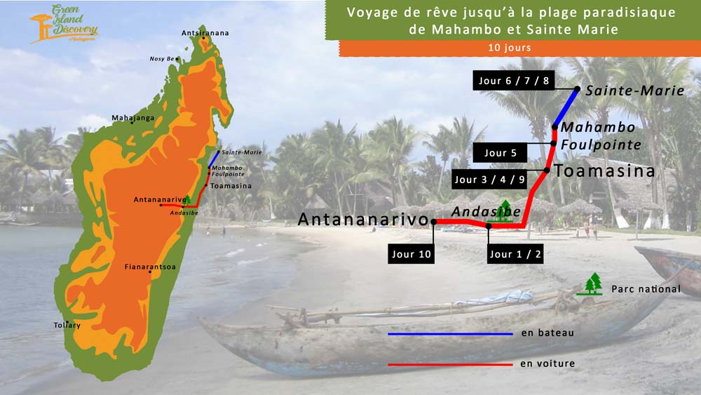 Voyage de rêve jusqu’à la plage paradisiaque de Mahambo et Sainte Marie ...